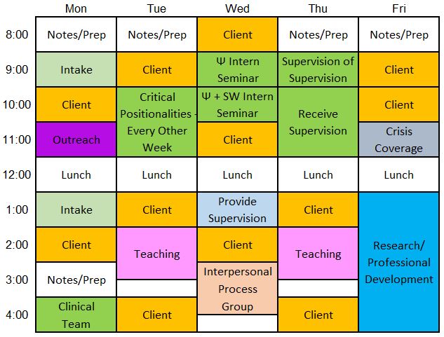 Sample Schedule - Counseling Services - University of Utah Counseling Center - The University of ...